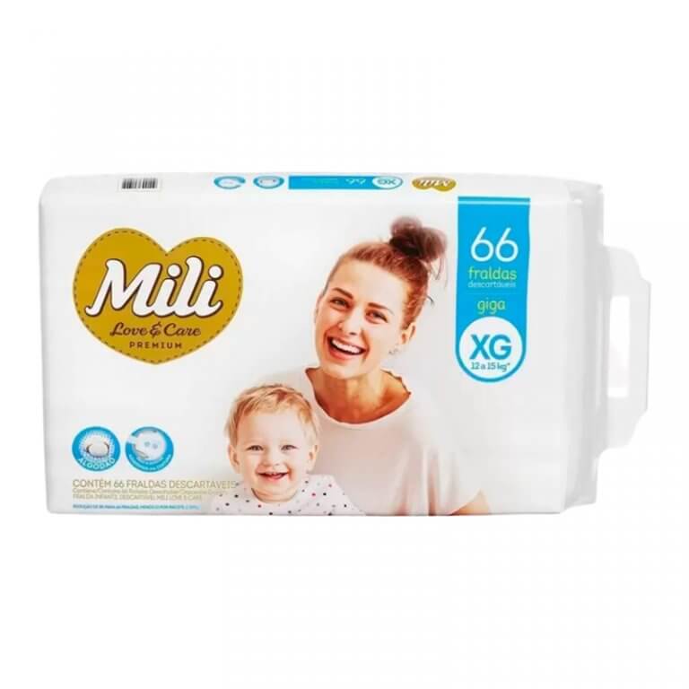 Fralda Mili Love & Care Premium Giga Tam. Xg 66 Unidades » O Mundo das ...